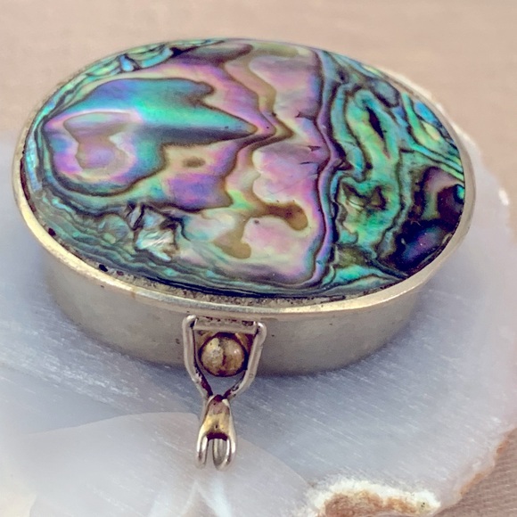 Accessories | Alpaca Silver Abalone Shell Pill Trinket Box Lidded ...